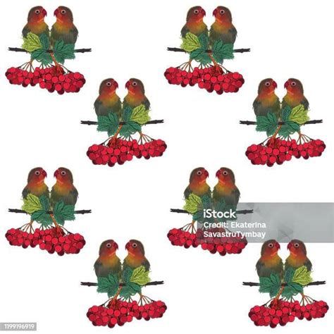 매끄러운 패턴 핑크 뺨 러브 버드 사랑하는 새들은 앵무새 가족의 속입니다 공장 산업 건물에 대한 스톡 벡터 아트 및 기타 이미지 공장 산업 건물 깃털 나무 Istock