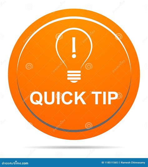 Quick Tip Orange Button Help And Suggestion Concept Stock Vector Illustration Of Expert