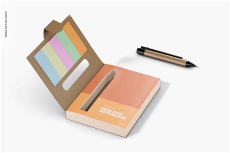Premium Psd Mini Eco Notebook Mockup Perspective