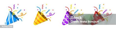 파티 포퍼 아이콘 파티와 휴일을위한 색종이 벡터 일러스트 레이 션 1위에 대한 스톡 벡터 아트 및 기타 이미지 1위 개체