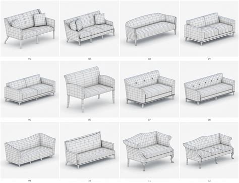 소파 컬렉션 Vol 3 3d 모델 49 3ds Dae Fbx Obj Max Unknown Free3d