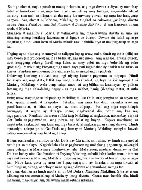 Ang Alamat Ni Mariang Makiling Pdf