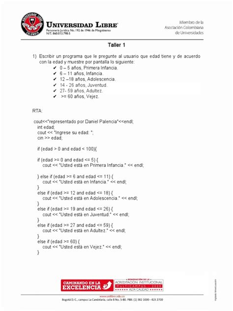 Taller 1 Logica Y Algoritmos Terminado Pdf