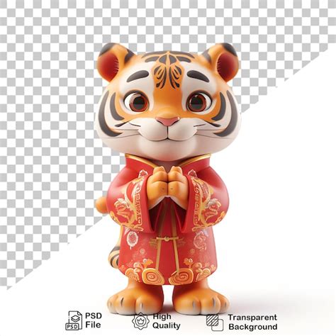 투명한 배경에 고립 된 호랑이 문자 디자인 Png 파일을 포함합니다 프리미엄 Ai 생성 Psd