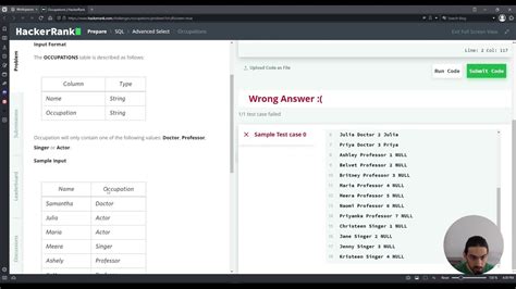 Occupations Sql Advanced Select Hackerrank Solution Youtube