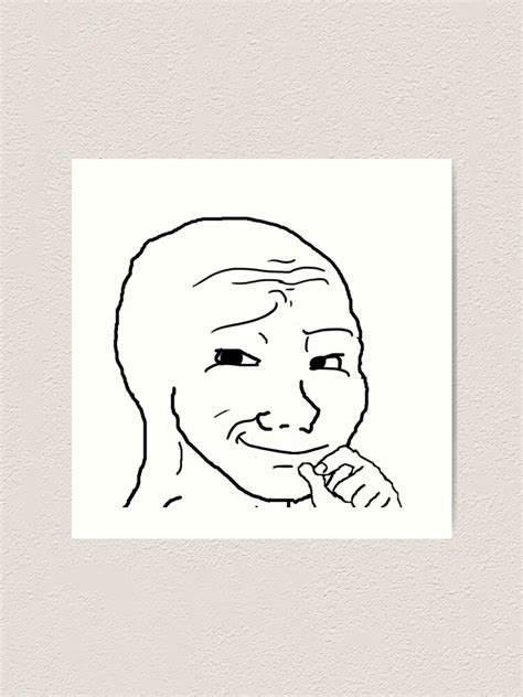 Smug Wojak Meme Funny Meme Art Print For Sale By Memeology69 Redbubble