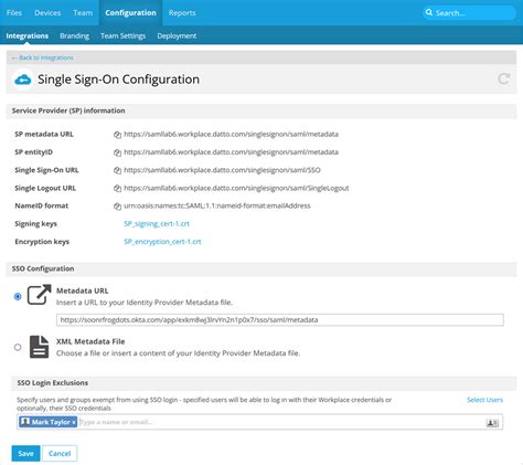 Single Sign On Integration Guide