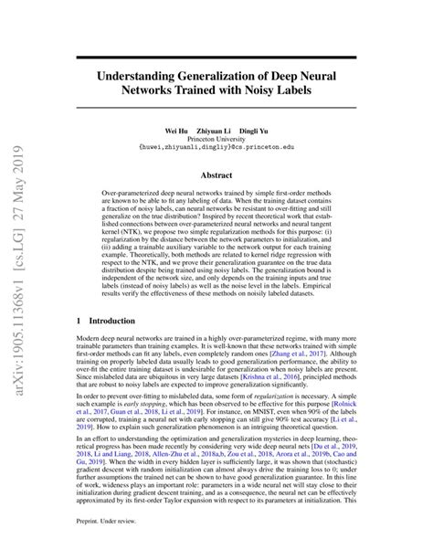 understanding generalization of deep neural networks trained with noisy labels deepai