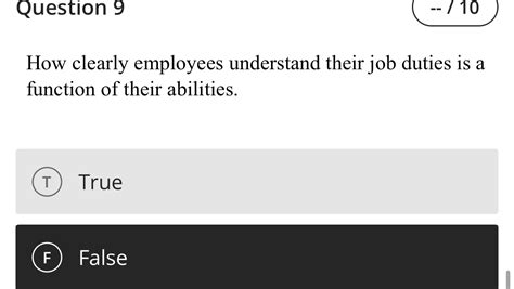 Solved Question 9how Clearly Employees Understand Their Job