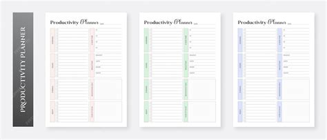 Premium Vector Productivity Planner Design Template Layout Or Daily Productivity Planner Template