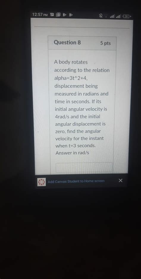 Solved PM E Question Pts A Body Rotates According Chegg