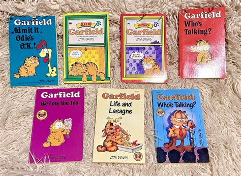 7 X Vintage 80s Garfield By Jim Davis Comic Strip Lots Of Laughs