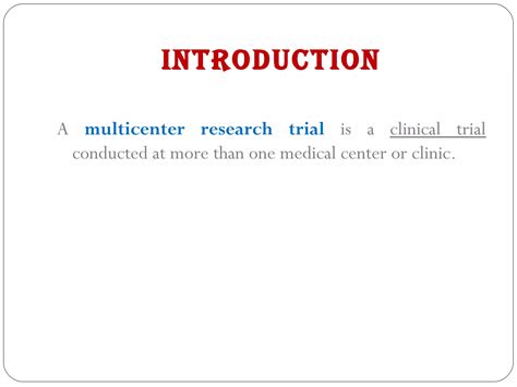 Multicenter Trial Ppt