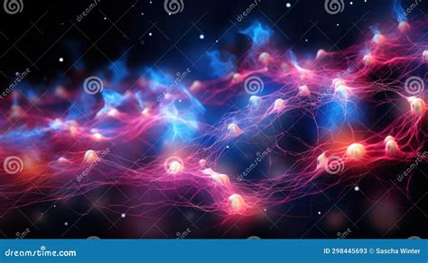 Electricity In A Three Dimensional Neuronal Net Stock Image Image Of