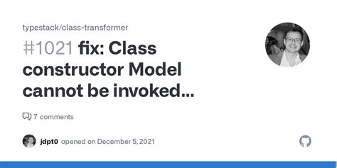 Fix Class Constructor Model Cannot Be Invoked Without New · Issue 1021 · Typestackclass
