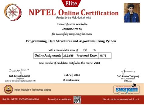 Darshan Vyas On Linkedin Python Datastructures Nptel