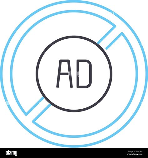 Ad Block Protection Line Icon Outline Symbol Vector Illustration Concept Sign Stock Vector