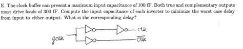 Solved E The Clock Buffer Can Present A Maximum Input