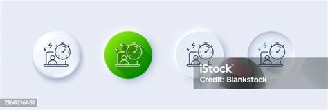 작업 타이머 선 아이콘입니다 작업 스톱워치 시간 표시입니다 선 아이콘 벡터 0명에 대한 스톡 벡터 아트 및 기타 이미지 0명 3차원 형태 계시기 Istock