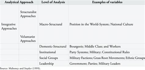 Integration Of Analytic Levels And Examples Of Explanatory Variables
