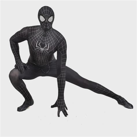 Black Spider Man Costume Adult Etsy