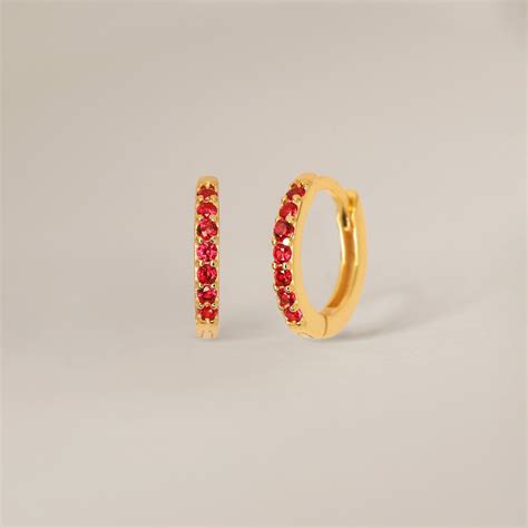 Paved Ruby Hoops Eyrful Artistry
