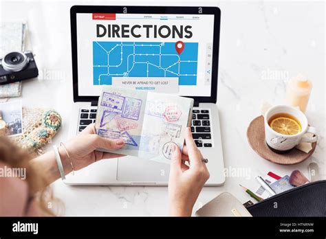 GPS Map Directions Navigation Location Stock Photo Alamy