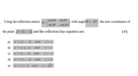 Using The Reflection Matrix R Cc 2 2 2 2 With Studyx