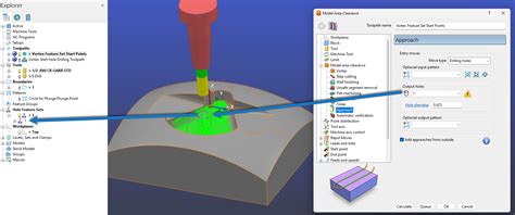 how to use hole locations for vortex roughing in powermill