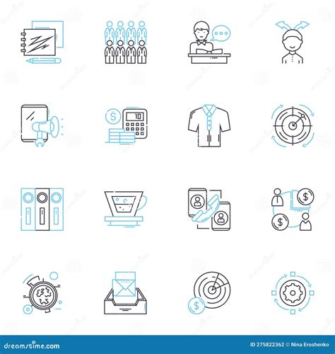 Managers Linear Icons Signs Symbols Vector Line Illustration Set 165757106