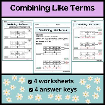 Combining Like Terms By Learning Md TPT