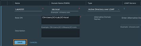 NSX T LDAP Configuration VDives