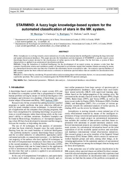 Pdf Starmind A Fuzzy Logic Knowledge Based System For The Automated