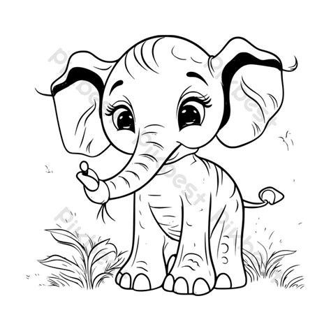 ภาพวาดภาพระบายสีลูกช้างสำหรับเด็ก เทมเพลต แบบ Eps ดาวน์โหลดฟรี Pikbest
