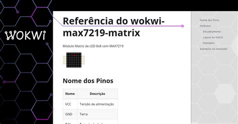 Referência Do Wokwi Max7219 Matrix Wokwi Docs Referência Do Wokwi Max7219 Matrix Wokwi Docs