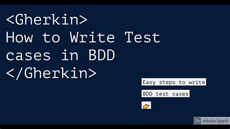 How To Write Test Cases In Bdd Youtube