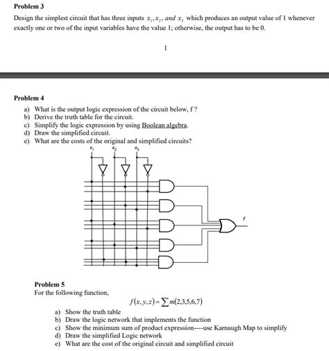 Solved Problem 3 Design The Simplest Circuit That Has Three