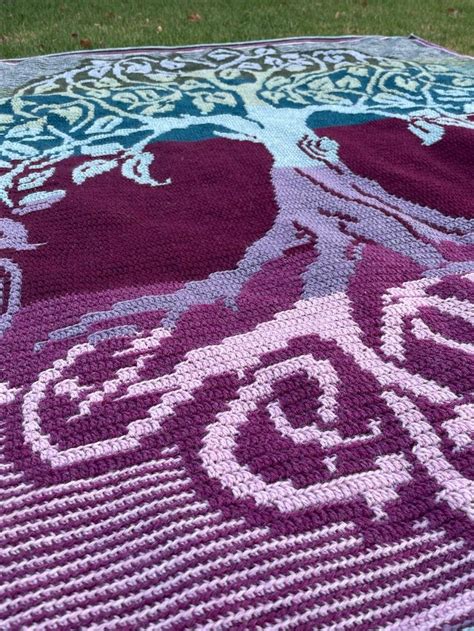 Tree Of Life Overlay Mosaic Crochet Pattern Etsy Crochet Blanket Designs Crochet Blanket