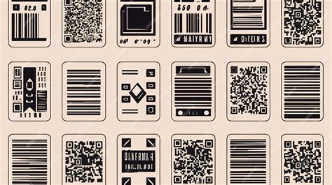 Collection Of Barcodes And Qr Codes For Digital Identification