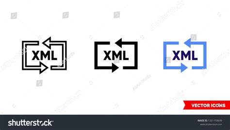 Xml Transformer Icon 3 Types Color Vector De Stock Libre De Regalías 1331159699 Shutterstock