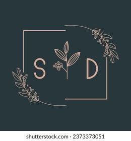 Sd Wedding Logo Letters Simple Design Stock Illustration