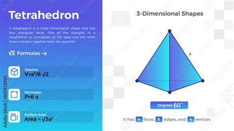 2d Representation And Properties Of Tetrahedron Vector Design Stock Vector Adobe Stock