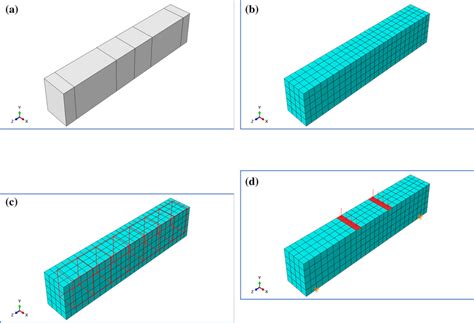A Beam Model Created For Analysis In Abaqus B Meshing Of Beam In Download Scientific Diagram