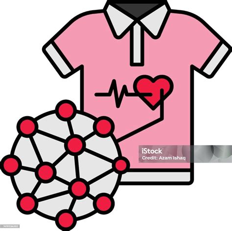 섬유의 바이오 가공 직물 개념 디지털 심장 이식 벡터 컬러 아이콘 디자인 생화학 기호 생명 공학 및 생화학 기호 과학 및