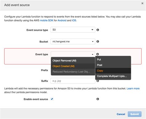 Amazon S3 Create AWS Lambda Event Source To Trigger File Create By Aws Cli Cp Command Stack
