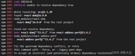 解决unable To Resolve Dependency Tree报错 Csdn博客