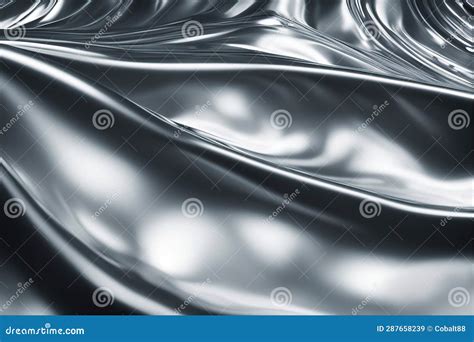 Liquid Chrome Waves Background Shiny And Lustrous Metal Pattern