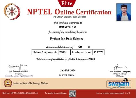 Gnanesh N C On Linkedin Python Datascience Nptel Learningjourney