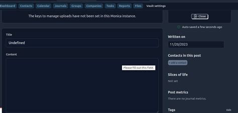 Undefined In Post Title Input As Default · Issue 7036 · Monicahq
