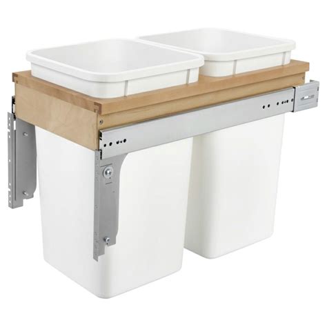 REV A SHELF WCTM Top Mount Double Quart Waste Container Maple Rev A Shelf WCTM DM